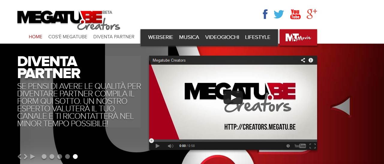 MegaTube presenta il programma Creators - Webnews